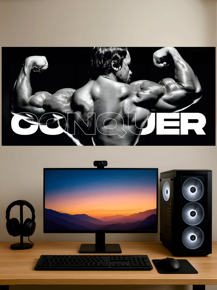 Arnold Schwarzenegger Conquer Poster || 3 Split Poster || Gym ...