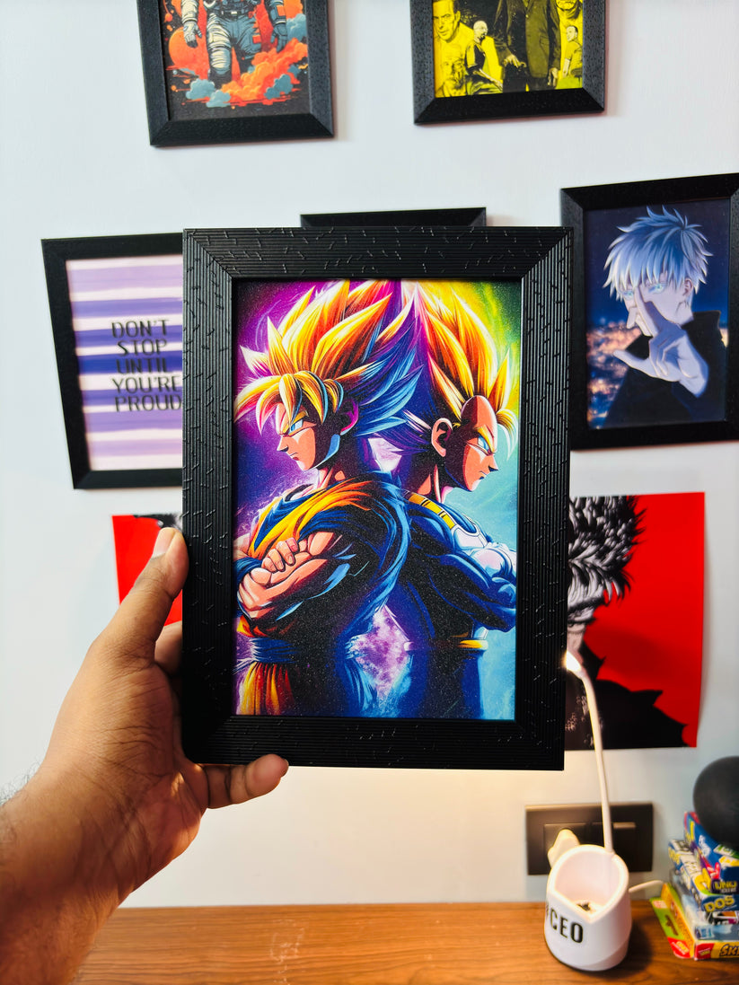 Goku and Vegeta || Dragon Ball Z || Glittery Frame – GeekyGallery