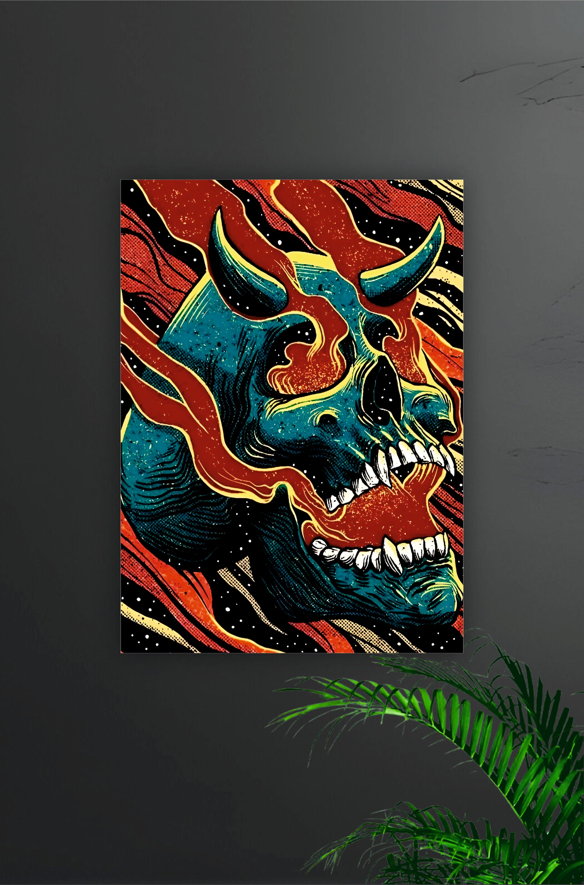 Red and Blue Skull Poster || Aesthetic – GeekyGallery