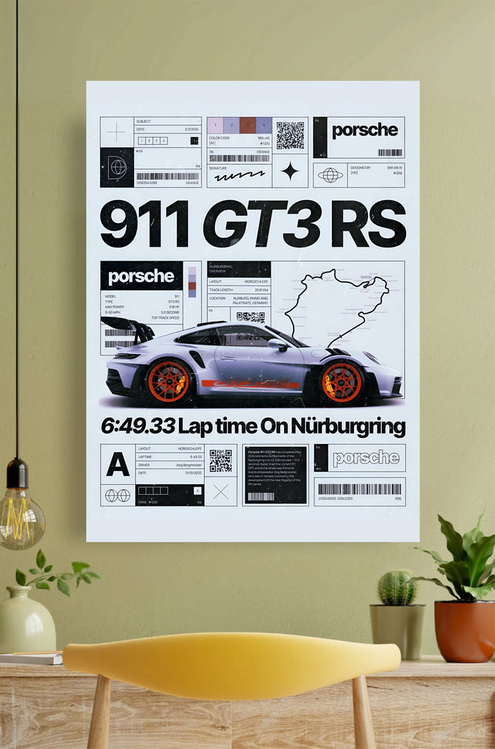 Porsche 911 GT3 RS Poster || Car Poster – GeekyGallery