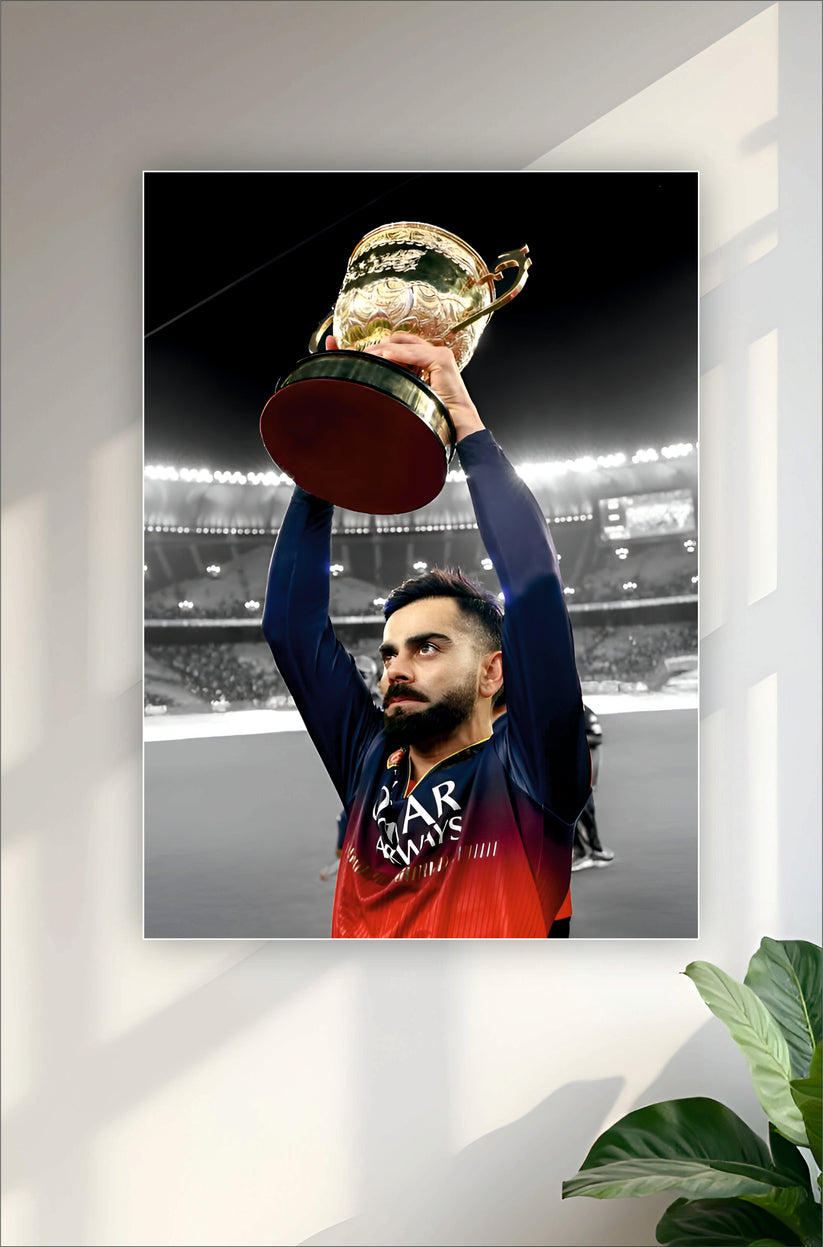 Virat Kohli Lifting IPL Trophy || RCB Poster – GeekyGallery